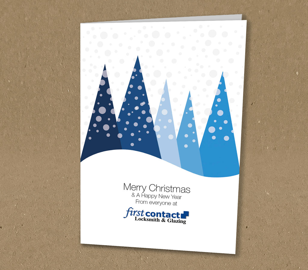 Christmas Cards for Business with Personalised Christmas Trees with Co ...