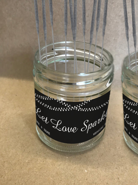 Personalised Wedding Black Bunting Sparkler Jar Label – Willow Printing ...